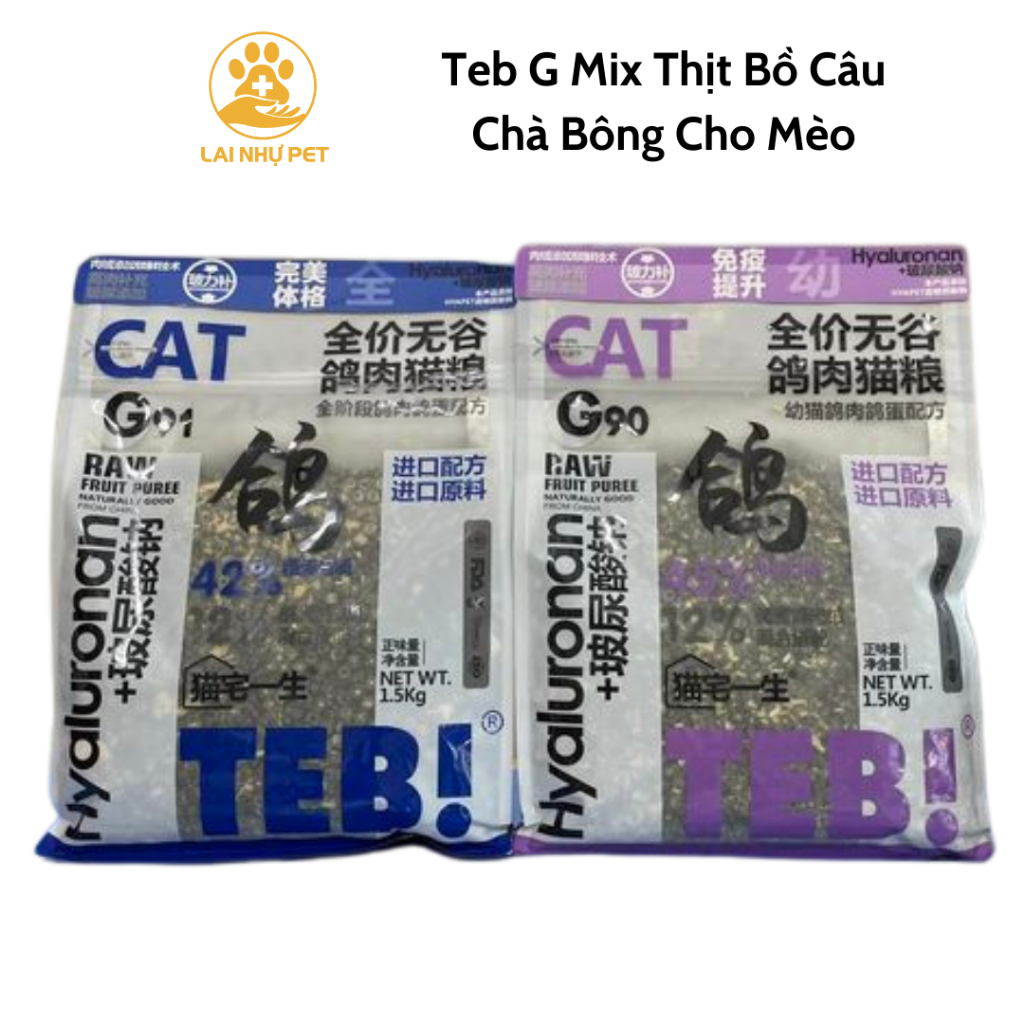 Hạt Teb G dành cho Mèo không độn ngũ cốc 1.5kg, Hạt Topping Ruốc sấy ...