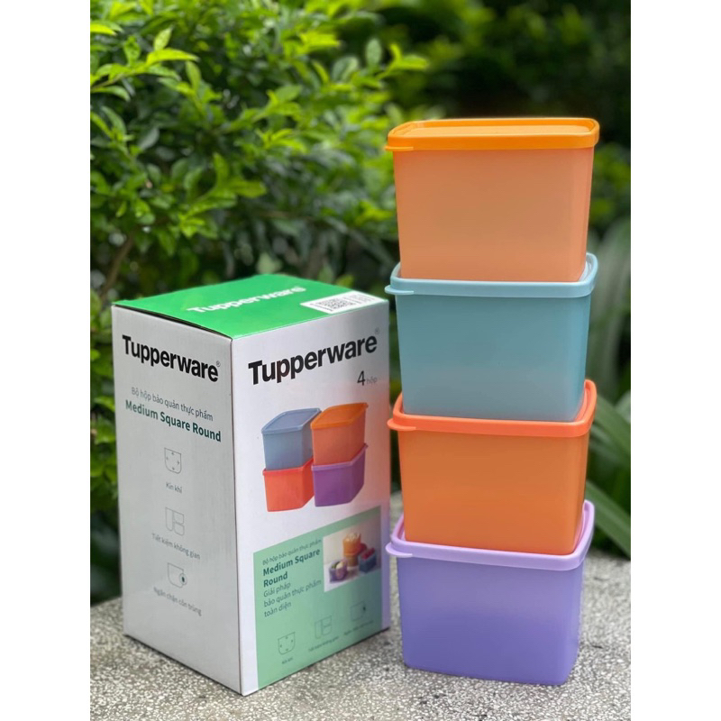 Bộ Hộp Medium Square Round 850ml (4 Hộp) - Tupperware - Hàng Chính Hãng ...
