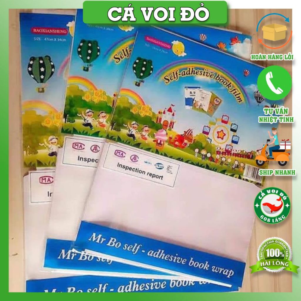 Decal bọc vở trong suốt nhiều size 38x28cm / 43x30c / 47x34cm / decan ...