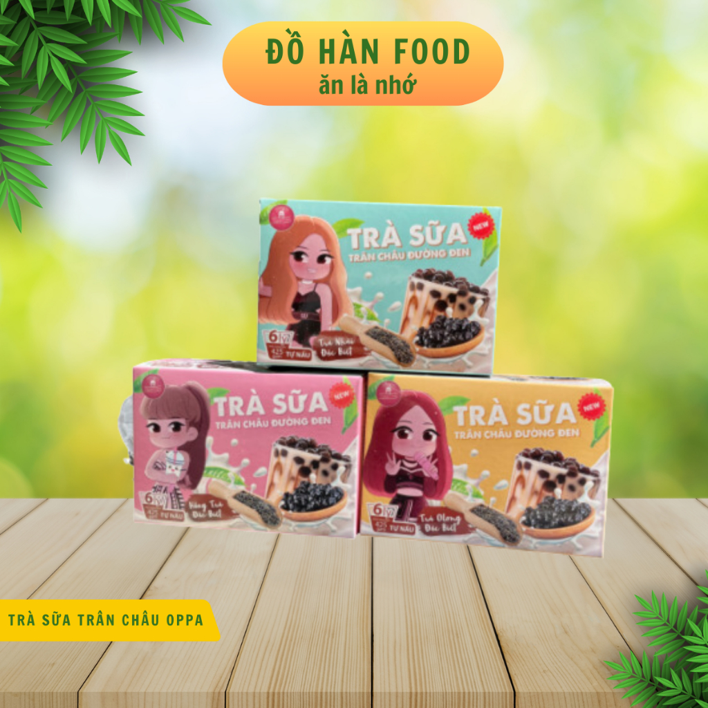[Mua 1 tặng 1 vị trà nhài] Set trà sữa trân châu tự nấu Oppa Tea 3 vị ...