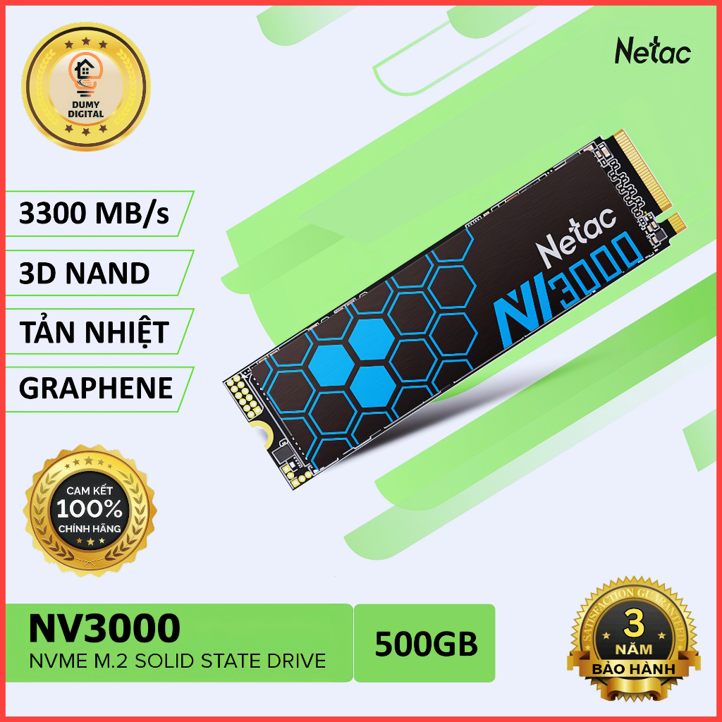 Ổ cứng SSD M.2 NVMe NETAC NV3000 3300MB/s PCIe Gen3x4 | Hàng Chính Hãng ...