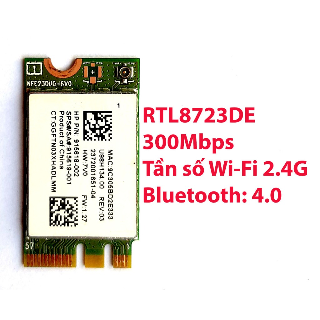 Card wifi Realtek RTL8723DE 300Mbps NGFF 2.4G Không Dây + Card Mạng ...