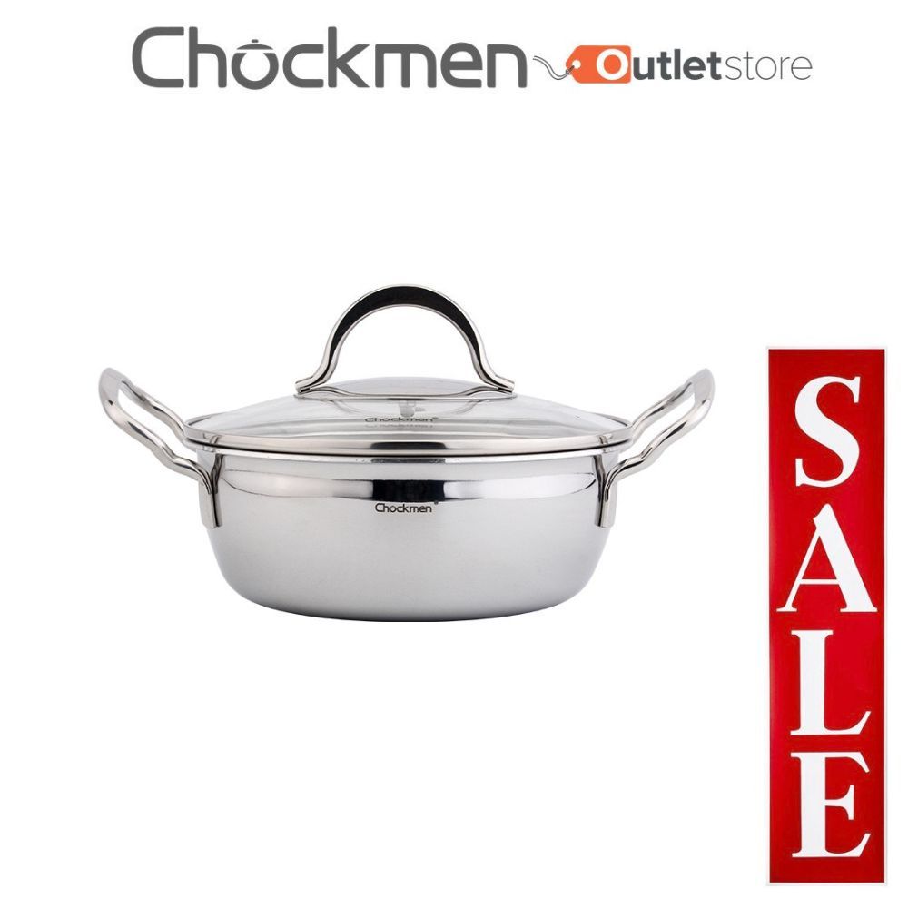 Nồi CHOCKMEN 18-22Cm Inox 18/10 Dày Dặn Nắp Kính Cường Lực Nồi Lẩu Om Cá Nấu Canh Dùng Mọi Loại ...