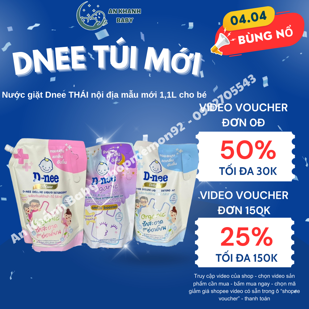 Nước giặt hữu cơ Dnee Thái có logo Organic mẫu mới nhất 1,1L-1,4L ...