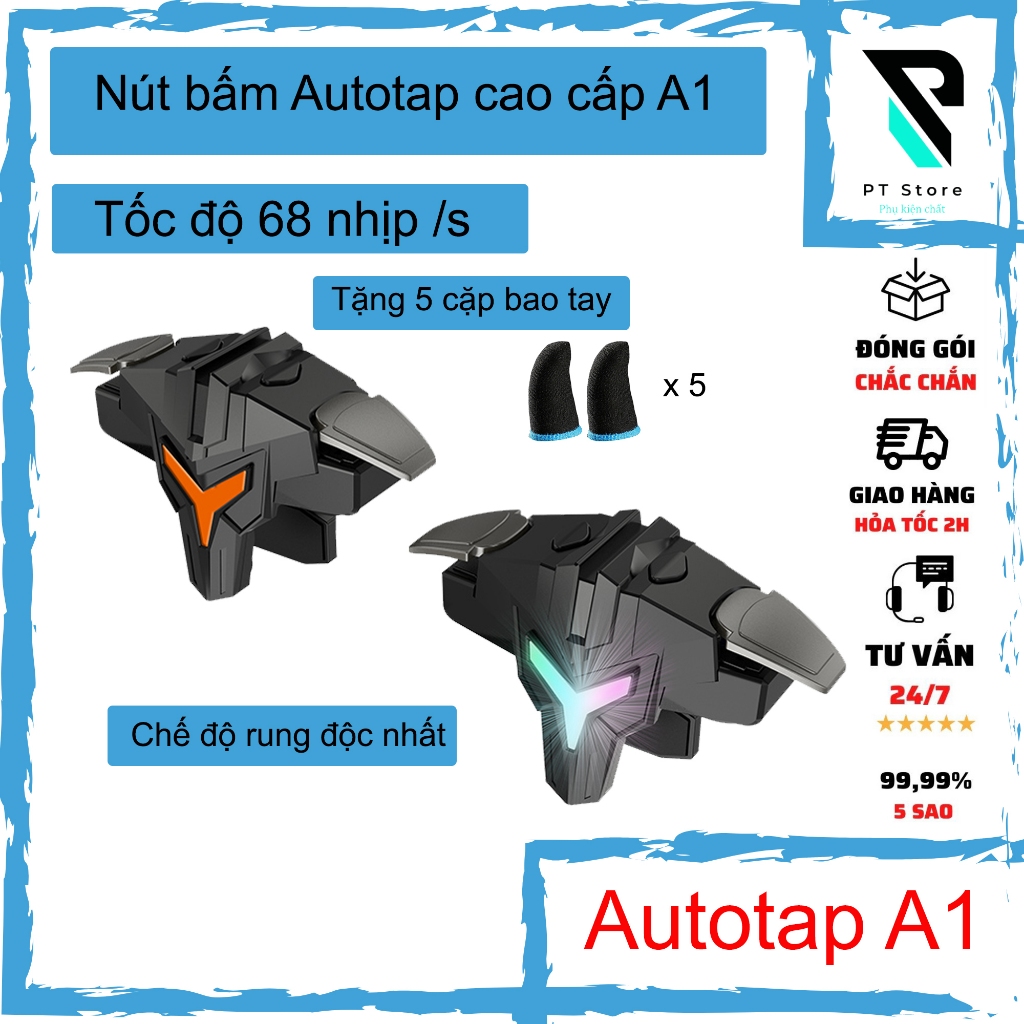 Nút Bấm Chơi Game Autotap A1 68 Nhịp/s với Chế Độ Rung Đèn Led RGB đẹp ...