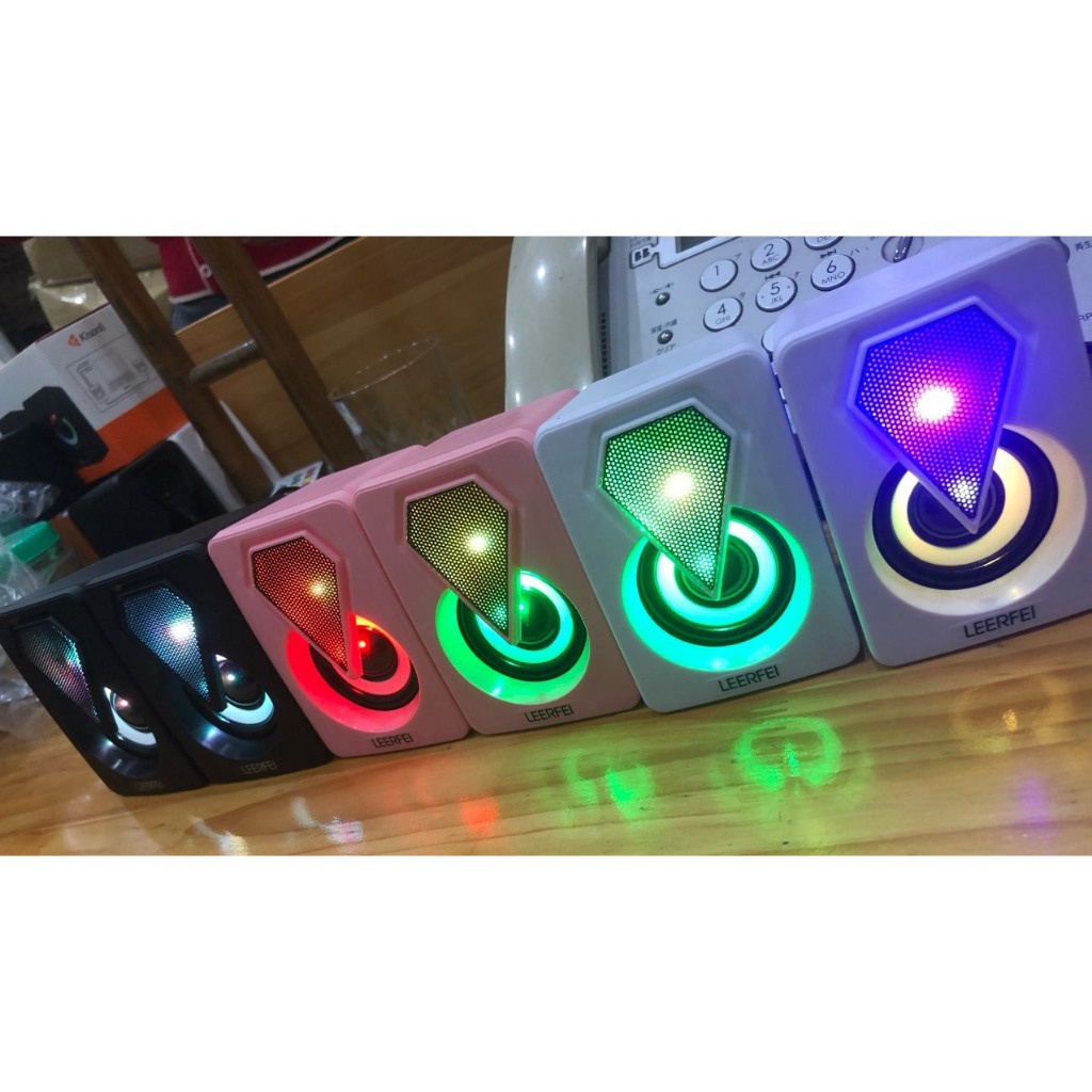 Loa Mini có dây 2.0 LeerFei E-1046 LED RGB siêu đẹp , đủ màu đen ...