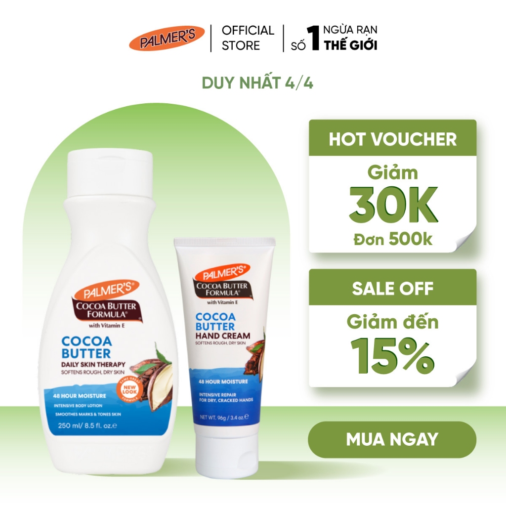 Bộ sản phẩm Dưỡng ẩm toàn thân chiết xuất Bơ Cacao Palmer's (Lotion 250ml và Kem tay 96g ...