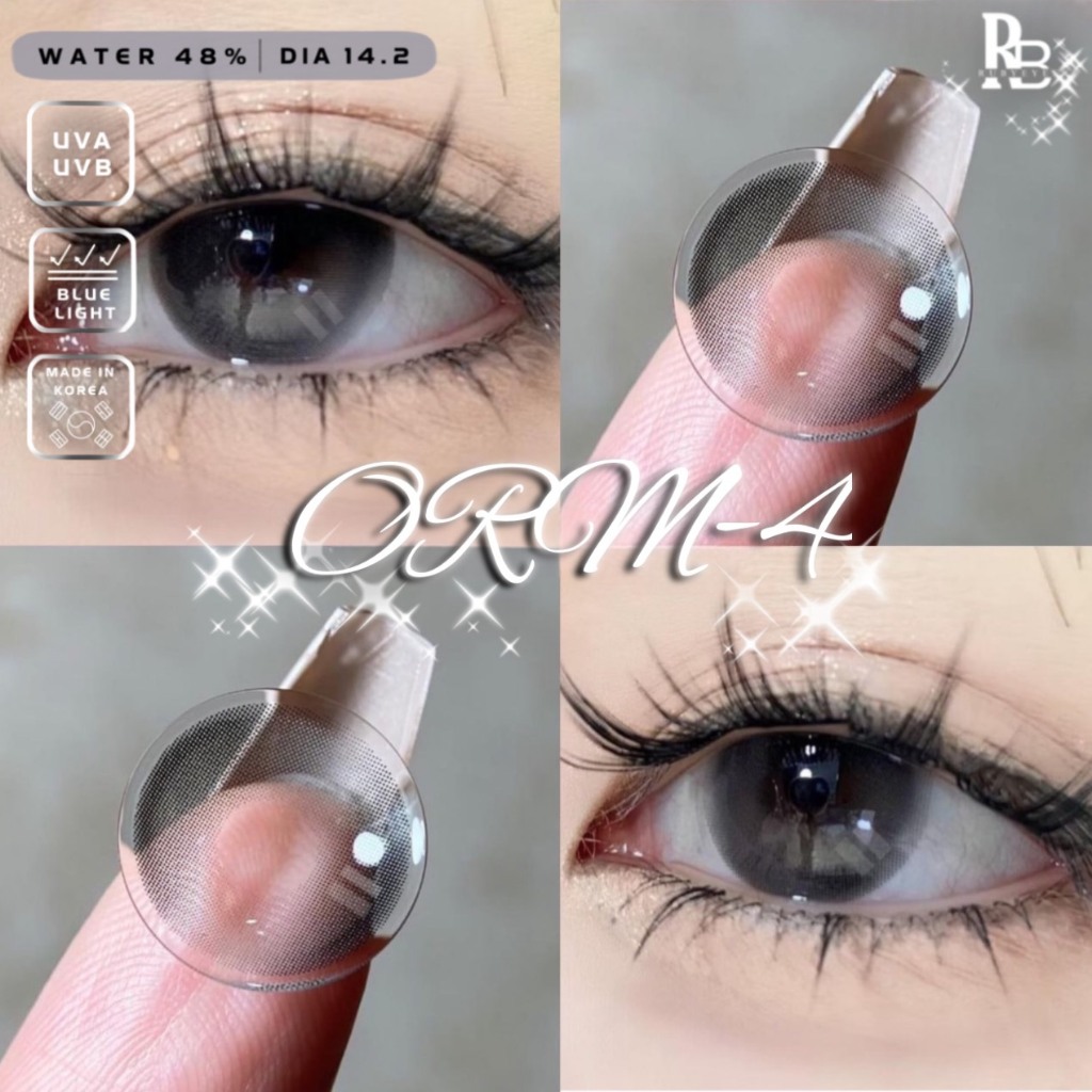 Kính Áp Tròng RUBYEYES Màu Xám Filter ORM-4 Full 0-5 Độ, Lens Mắt Màu Xám Tặng Khay Gương Dụng ...