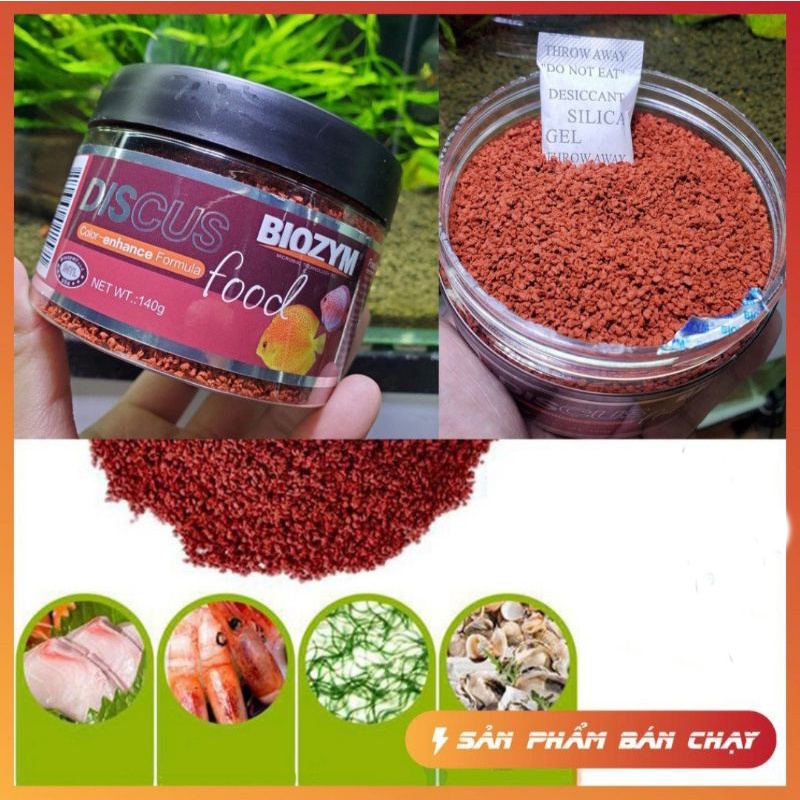 Cám Biozym Discus Food Thức ăn kích màu cho tép cảnh, cá cảnh 140g ...