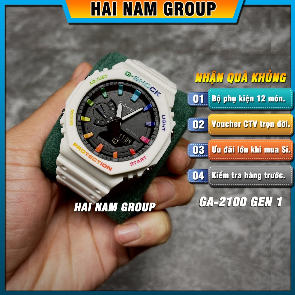 Đồng hồ thể thao nam G-Shock GA-2100-1A Mod Rainbow Full phụ kiện ...