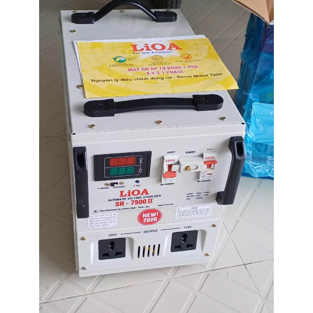 Ổn áp LiOA 7,5KVA 1 pha chính hãng - LiOA Nhật Linh 7500VA 7.5KW 7500W 7,5Kg 7,5 ký dây đồng thế ...