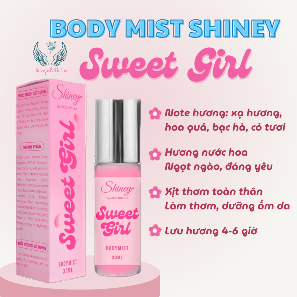 Body Mist nữ Shiney 30ML xịt thơm body nữ lưu hương lâu 6H SWEET GIRL ...