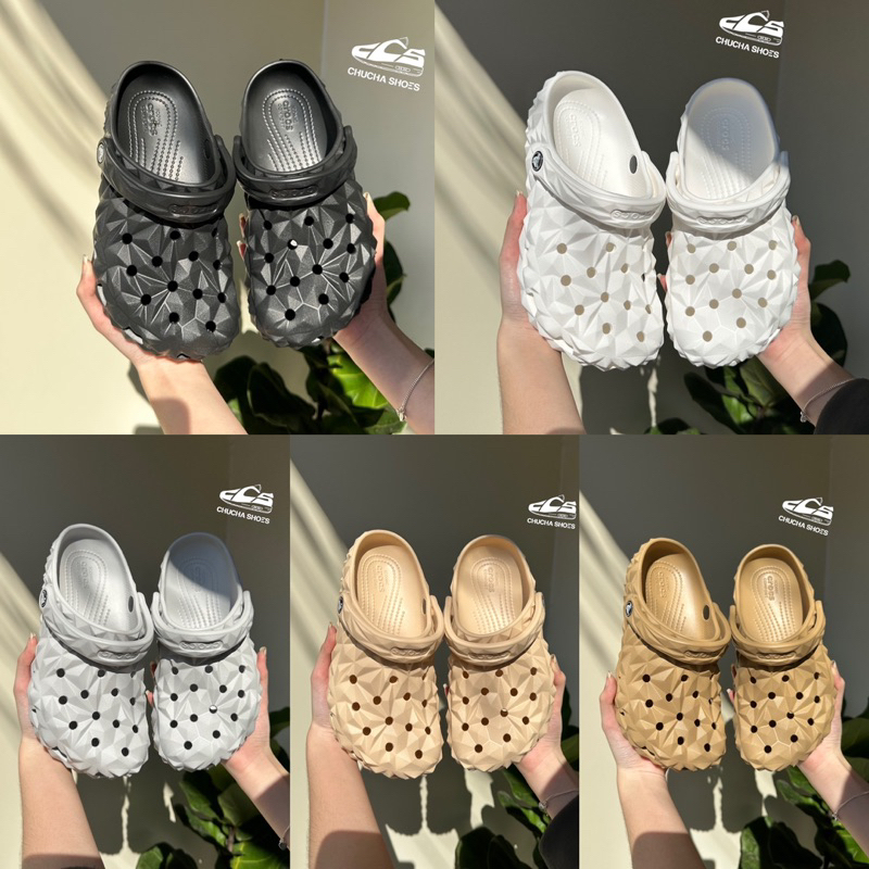 [Chính Hãng] Dép Crocs Unisex Clog Geometric Sầu Riêng Chuchashoes ...