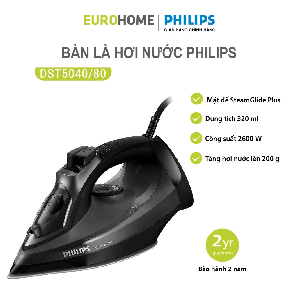 Bàn là, bàn ủi hơi nước Philips DST5040/80 2600W, Hàng chính hãng, Bảo ...
