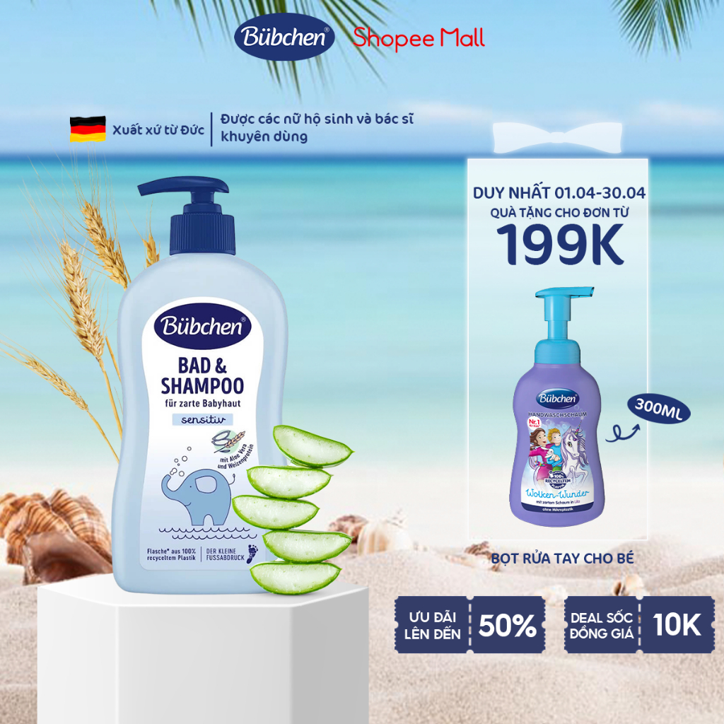 Sữa tắm gội cho trẻ sơ sinh Bubchen Bad & Shampoo 400ml | Shopee Việt Nam