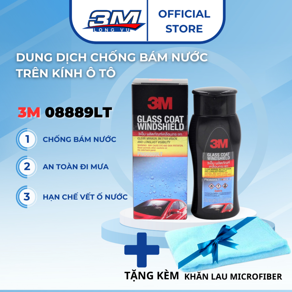 Chai chống bám nước trên kính xe 3M Glass Coat Windshield 08889 LT ...