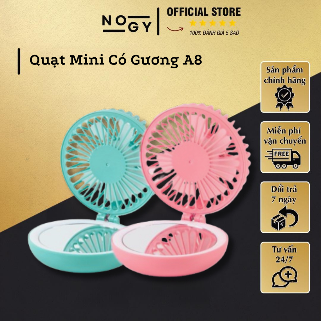 Quạt Mini Có Gương A8, Tích Hợp Đèn, Nhỏ Gọn - NOLOGY Store | Shopee ...