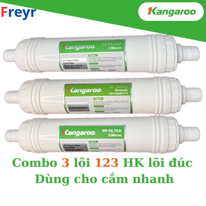 Bộ lõi lọc nước 123 Kangaroo đúc liền (Lõi HK) dùng cho model KG100HK ...