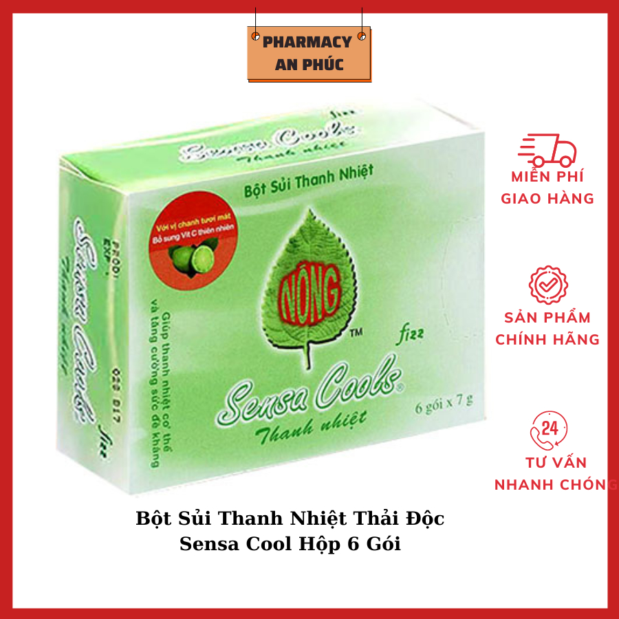 Bột sủi thanh nhiệt Sensa Cools Hộp 6 gói, Giúp giảm nóng trong người ...