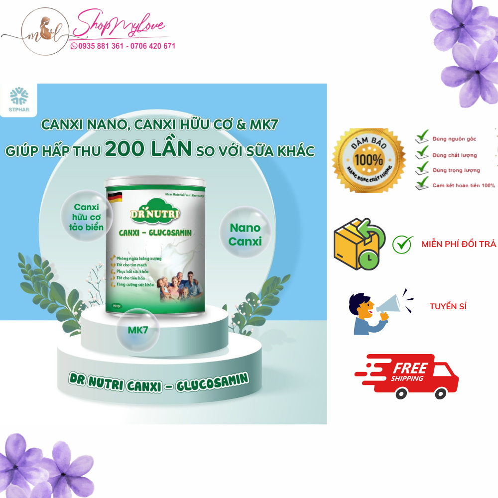 Sữa Canxi Glucosamim Organic Dr Nutri sữa bột cho xương khớp hấp thụ ...