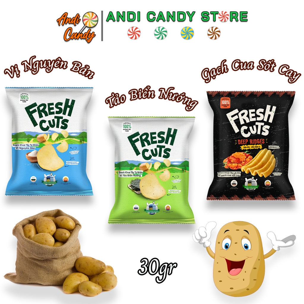 10 Gói Snack Khoai Tây Tự Nhiên Fresh Cuts Oishi | Shopee Việt Nam