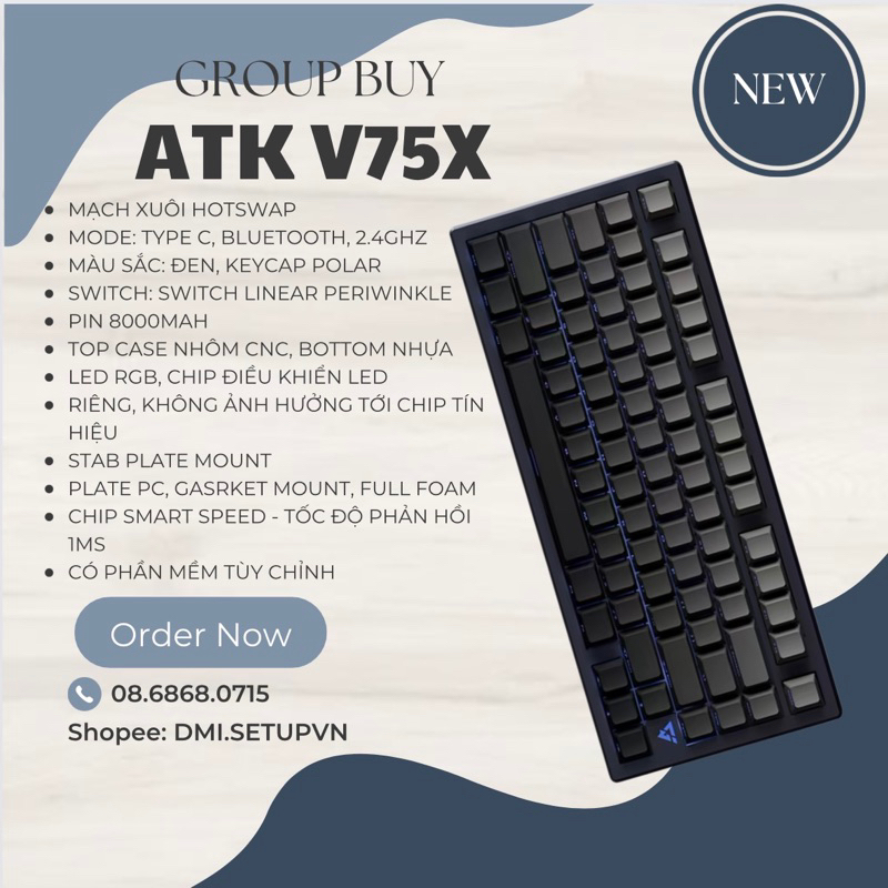 [HOẢ TỐC - CÓ MÃ VIDEO] 𝐀𝐓𝐊 𝐕𝟕𝟓𝐗 - 𝐁𝐚̀𝐧𝐩𝐡𝐢́𝐦 𝐀𝐓𝐊 𝐕𝟕𝟓𝐗 𝐜𝐨̛ 𝐊𝐞̂́𝐭 𝐍𝐨̂́𝐢 𝟑 𝐌𝐨𝐝𝐞, 𝐋𝐞𝐝 𝐑𝐆𝐁, 𝐒𝐌𝐀𝐑𝐓 ...