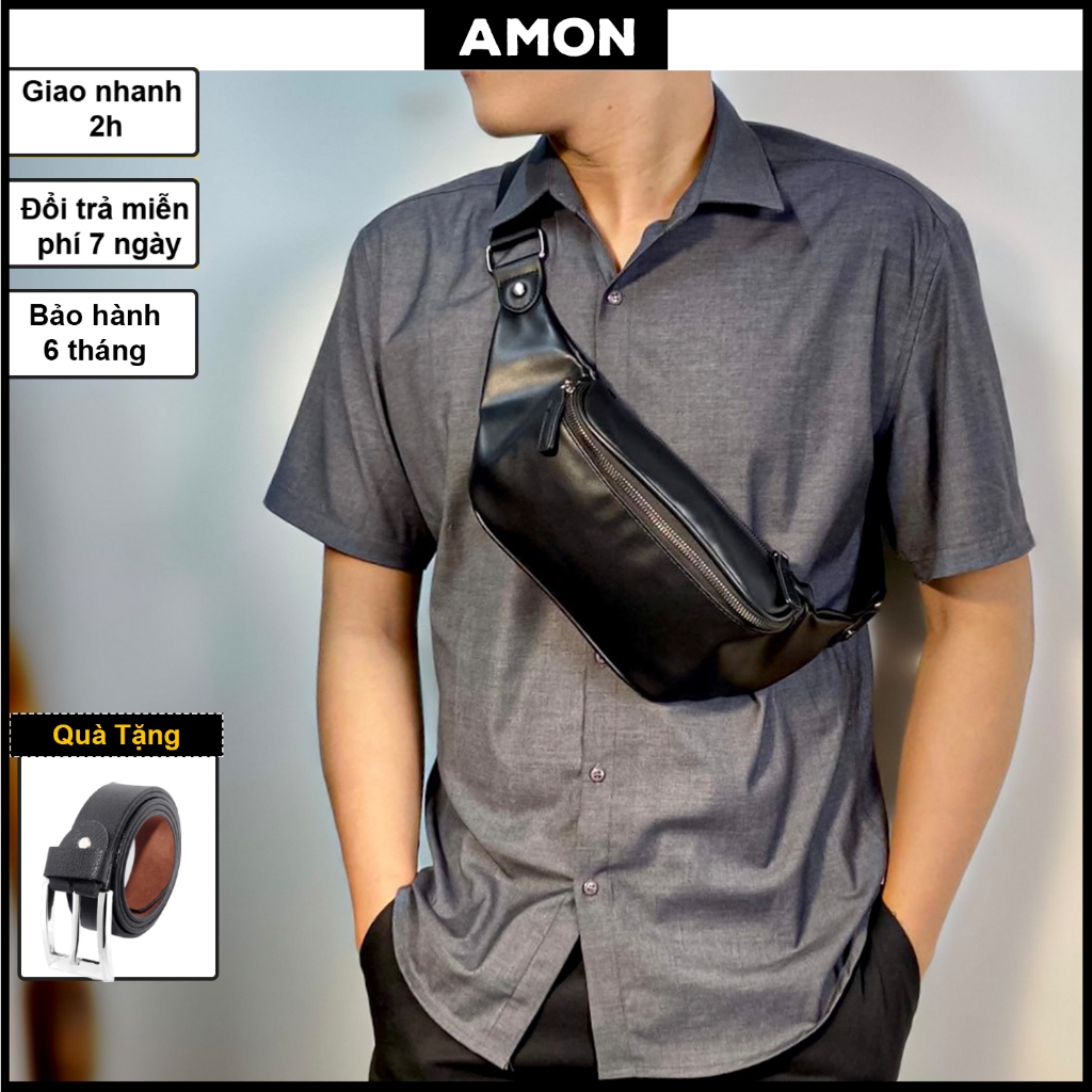 Túi Bao Tử Fodmini Túi Đeo Chéo Nam Da Cao Cấp Bền Bỉ - Amon shop | Shopee Việt Nam