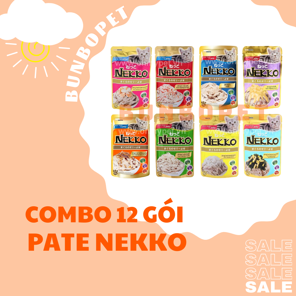 [Combo 12 Gói] Pate Nekko Cho Mèo Gói 70g - Pate Cho Mèo Nekko (Mix Đủ ...