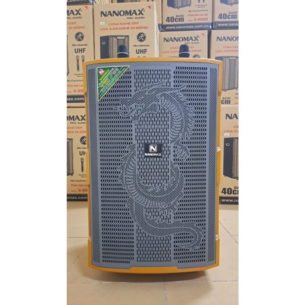 Loa kéo Nanomax GT-2024(PU) 5 tấc, công suất 820w, thùng vân gỗ sơn PU vàng óng ánh sang trọng ...