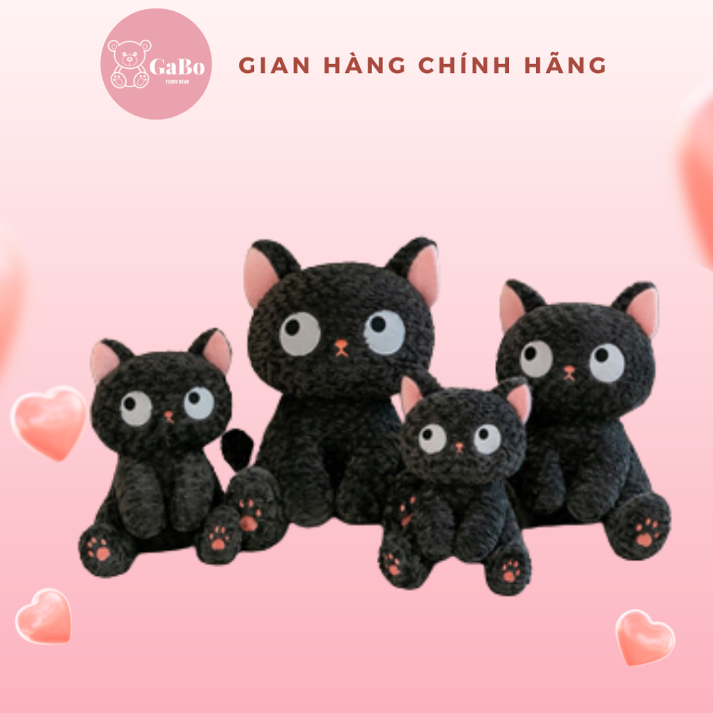 Gấu Bông Mèo Đen Mắt Liếc, Mèo Mun ngồi GABO TEDDY BEAR | Shopee Việt Nam