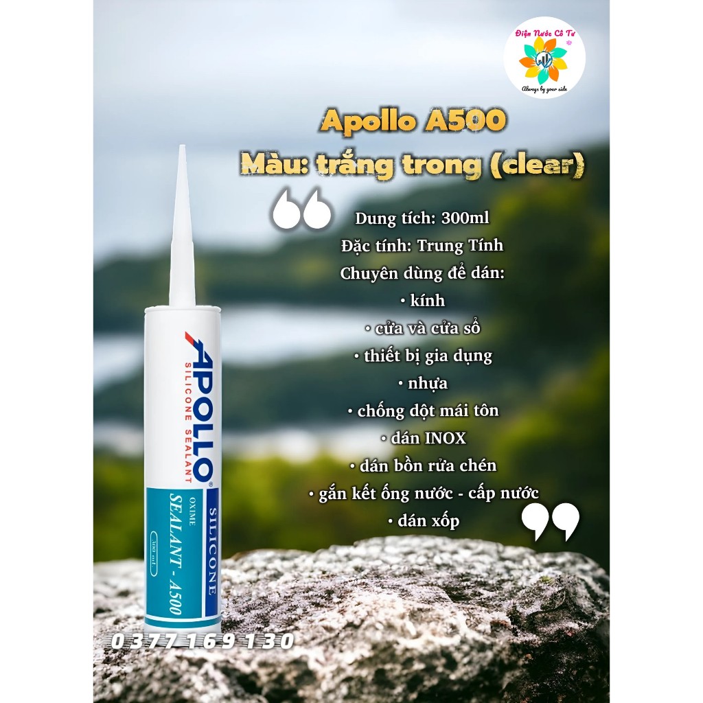Keo Silicone Apollo A500 USA dán đa năng trên mọi vật liệu đủ màu các ...