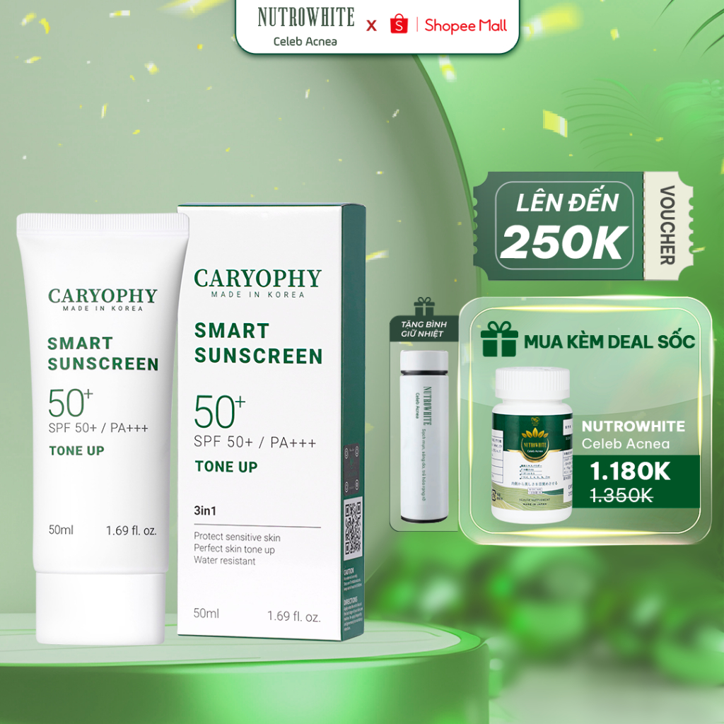 Kem chống nắng nâng tông Caryophy Smart Tone-up Sunscreen 50ml | Shopee ...
