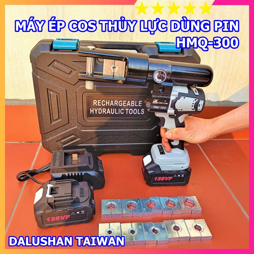 Kìm ép cos thủy lực dùng pin Đài Loan HMQ-300 , ép từ 16 đến 300mm2 ...