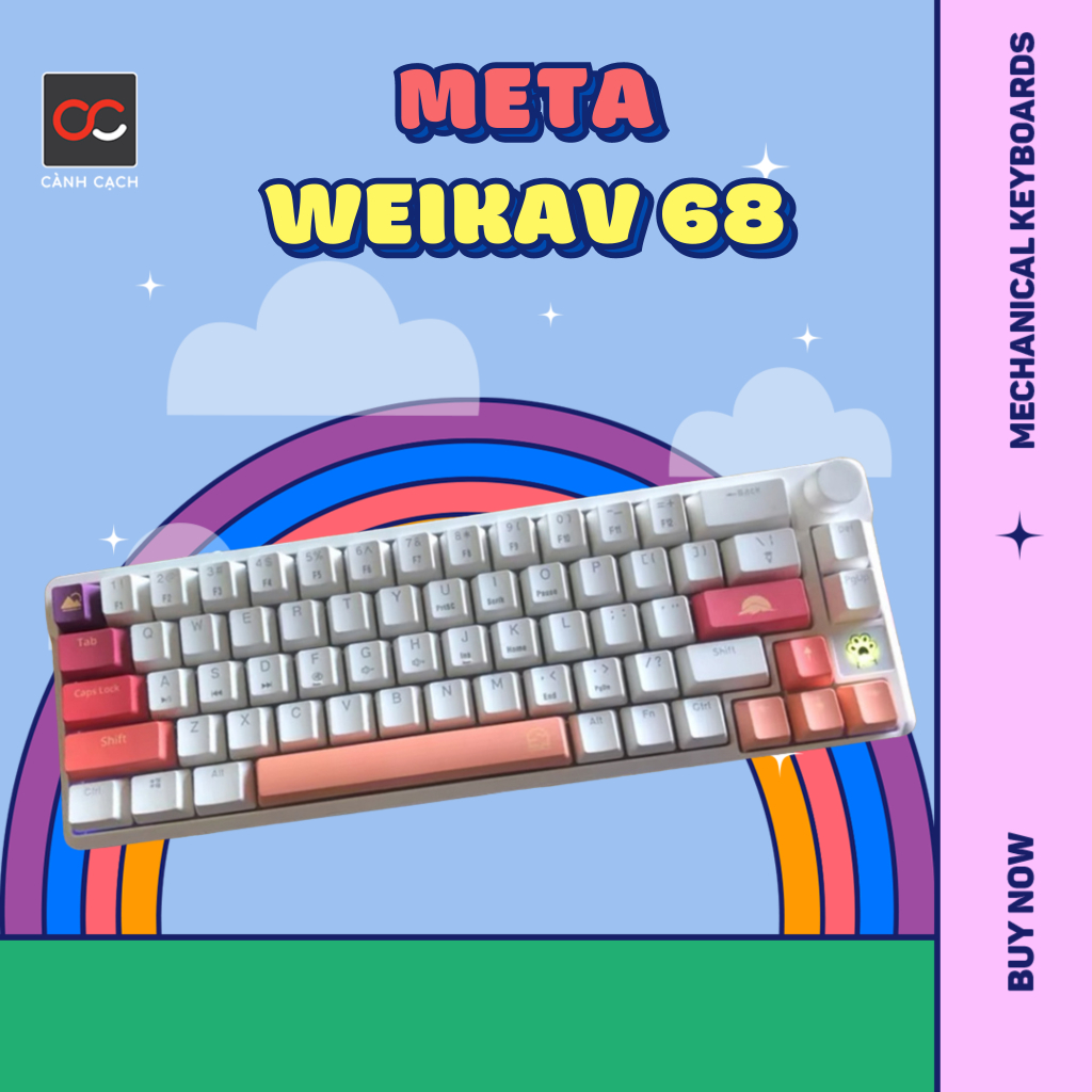 Bàn phím cơ có núm META68 WEIKAV Red Switch | Shopee Việt Nam