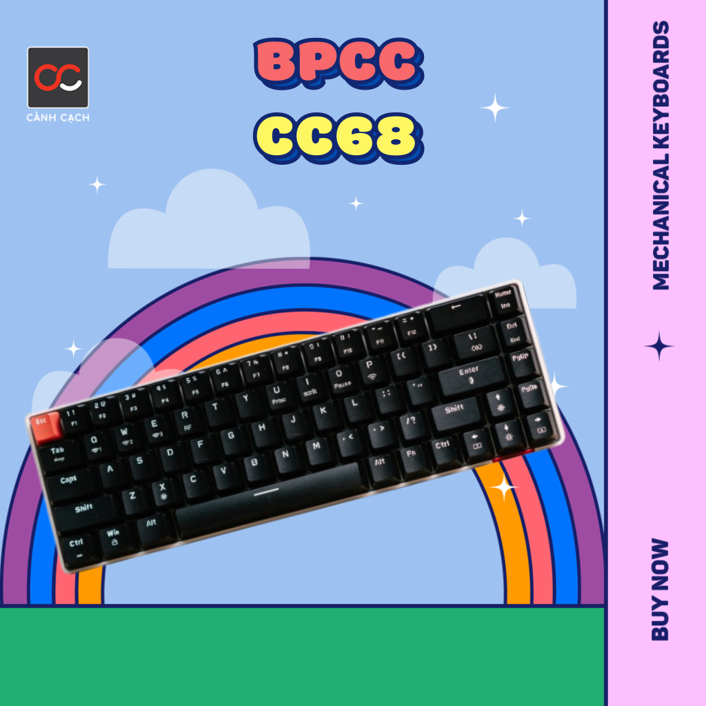 Bàn phím cơ RGB HOTSWAP 5 PIN RED SWITCH CC68 | Shopee Việt Nam