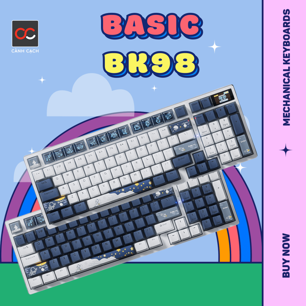 Bàn phím cơ không dây HOTSWAP BK98 RGB CÓ MÀN HÌNH LCD | Shopee Việt Nam