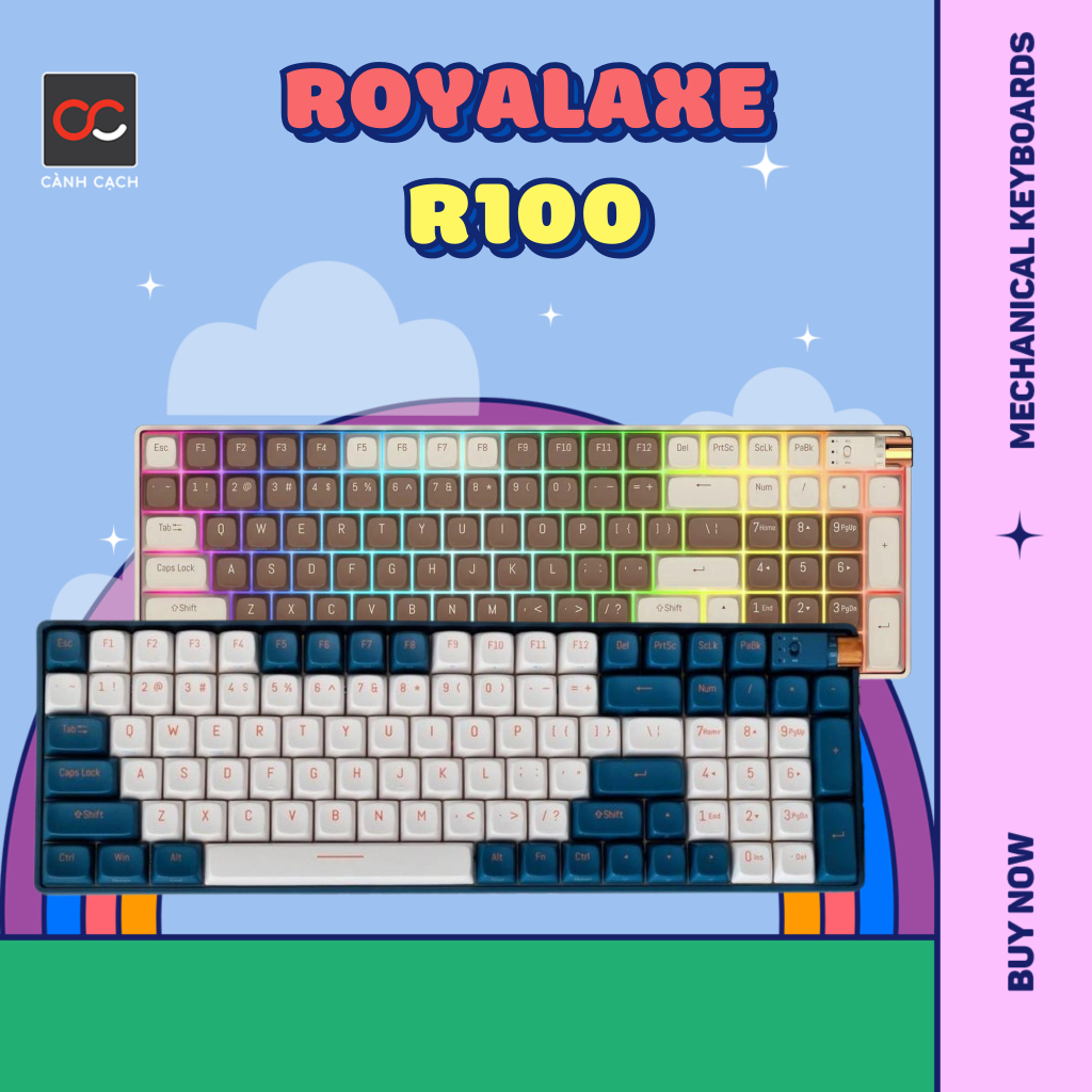 Bàn phím cơ không dây HOTSWAP Royal Axe R100 LED RGB | Shopee Việt Nam