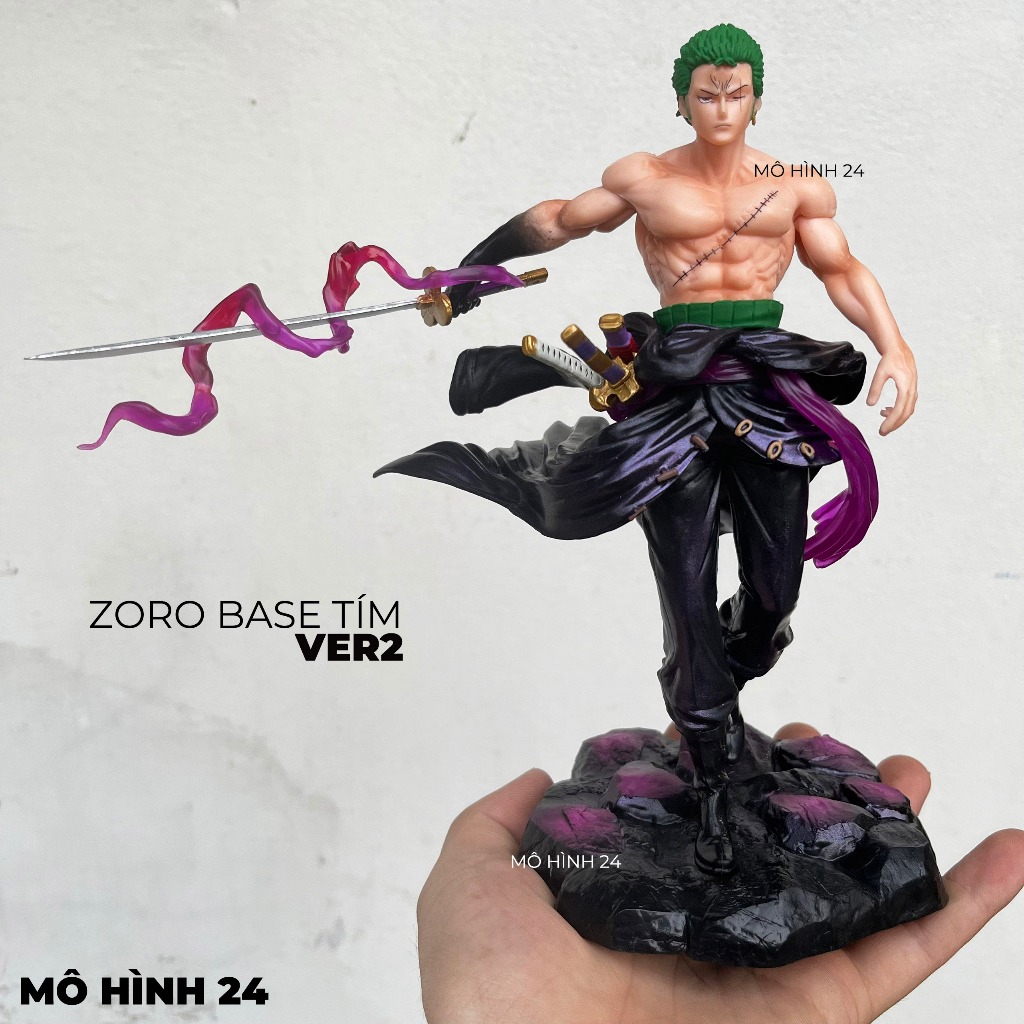 [21CM] Mô hình nhân vật Zoro Base Tím cầm enma có haki figure one piece ...