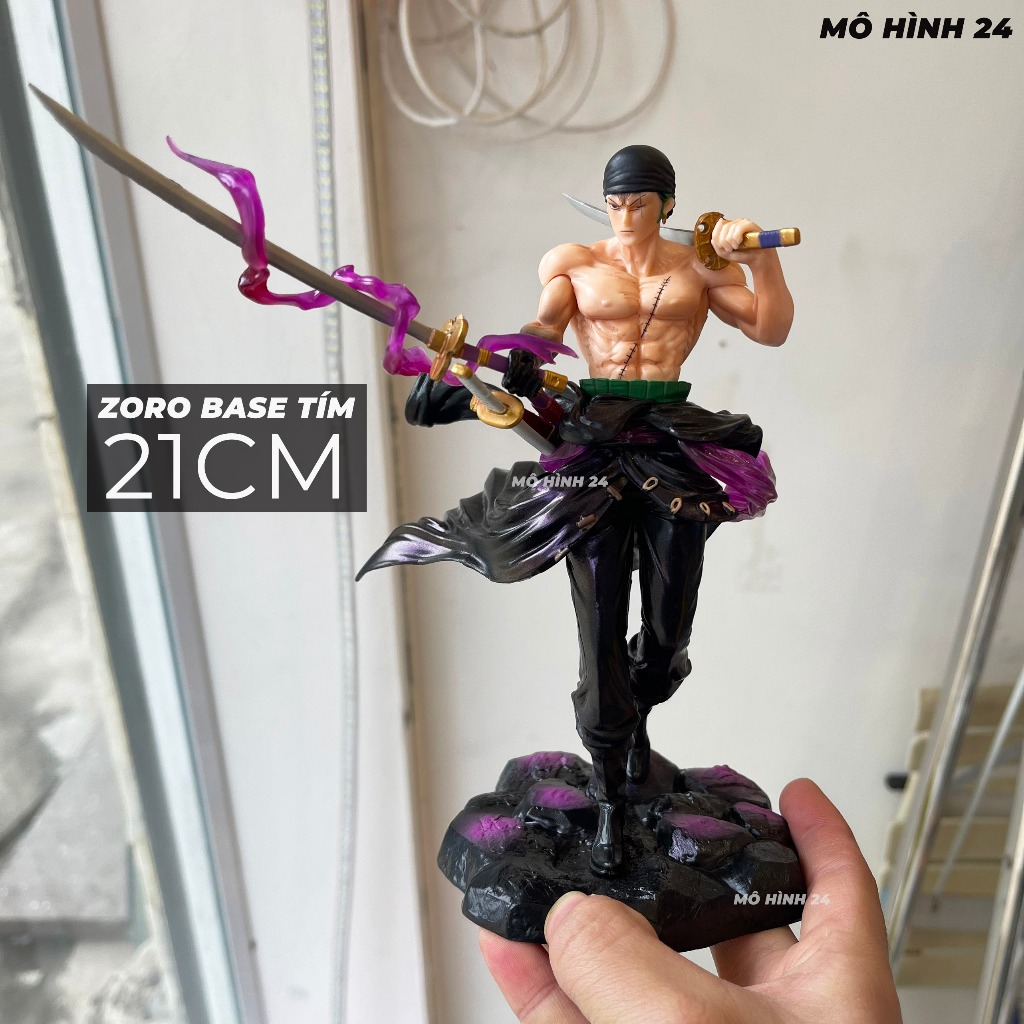 [21CM] Mô hình nhân vật Zoro Base Tím cầm enma có haki figure one piece ...