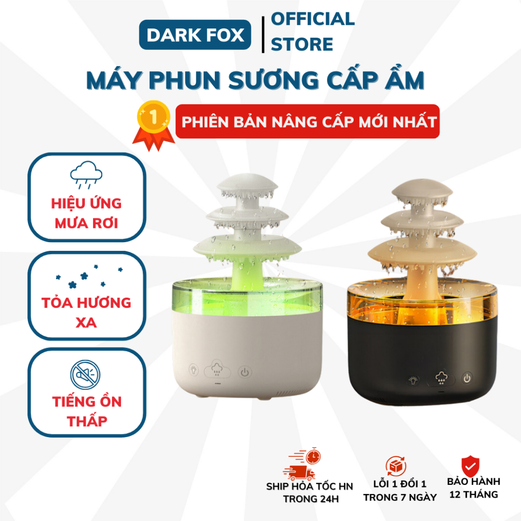 Máy Phun Sương Tạo Tiếng Mưa Rơi Hình Nấm DARKFOX, Có Đèn Led Nhiều Màu MPS13 | Shopee Việt Nam