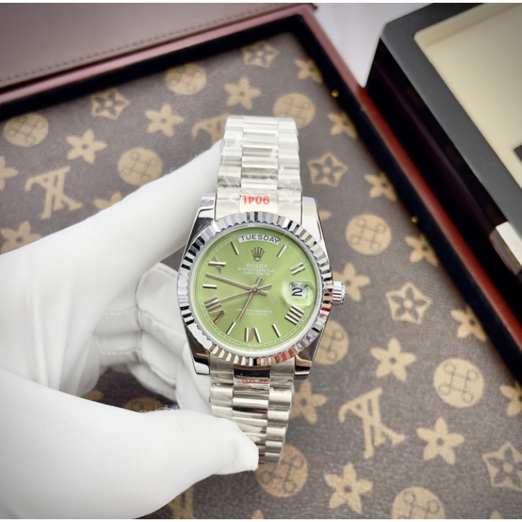 flag ROLEX Day Date Xanh Lá - Máy cơ nhật 38-41mm flag Sẵn sll các màu ...