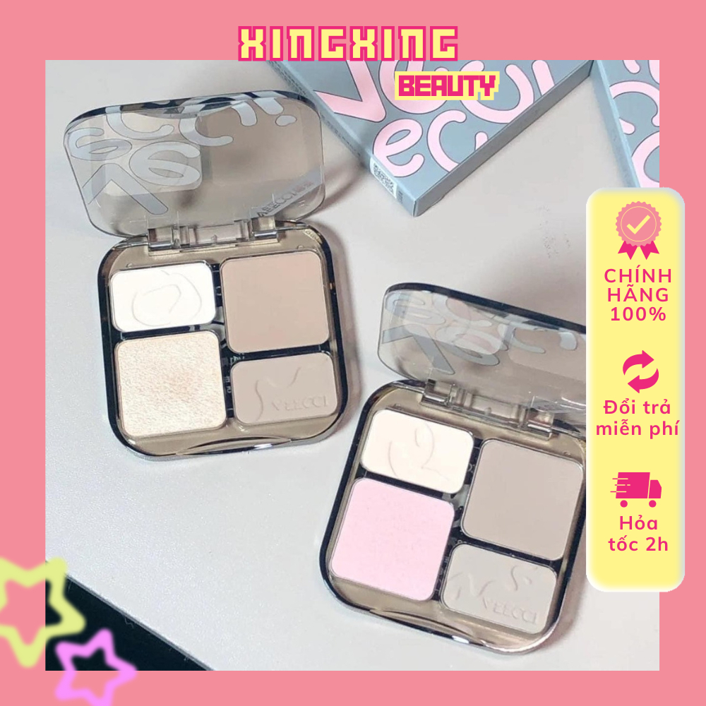 [ HOẢ TỐC] Bảng phấn tạo khối VEECCI bắt sáng Contouring 4 màu tự nhiên ...