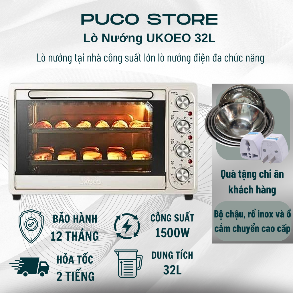 Lò nướng UKOEO 32L, 52L (bản nội địa), Lò Nướng Bánh, Nướng Thịt, Chiên Không Dầu- Sỉ Hà Nội ...