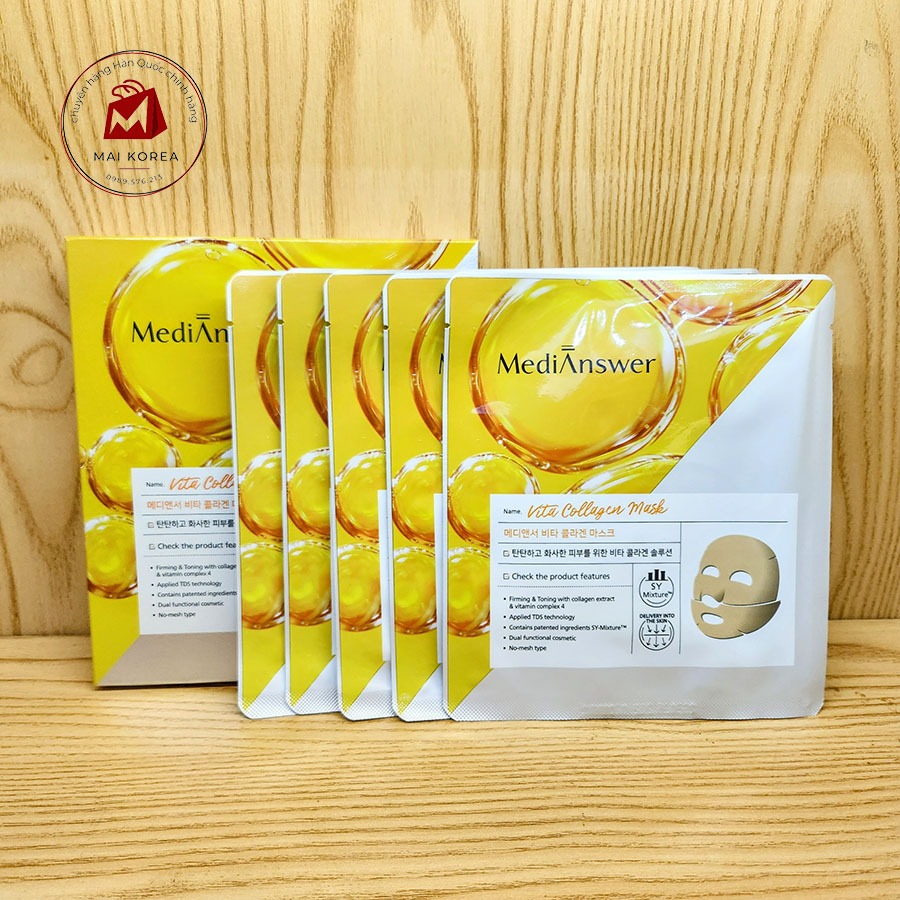 Mặt nạ thạch collagen MediAnswer cao cấp hộp 5 miếng - Medi Answer Vita ...