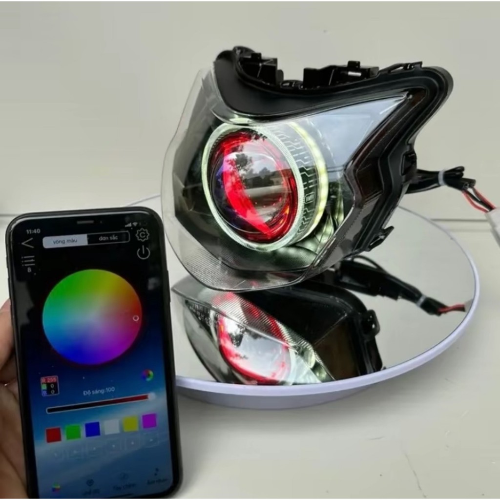 Đèn pha Vission độ bi cầu M10 V4 Smart Light và E11 đổi 7 màu qua app ...
