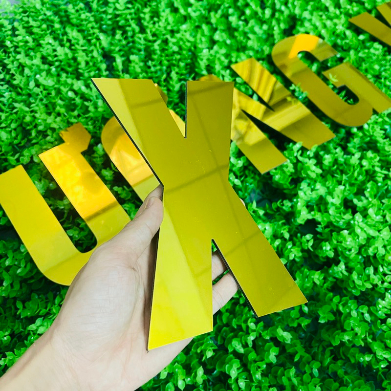 Chữ Alu Vàng Gương Cao 20cm Dày 3mm Dán Tường Biển Quảng Cáo | Shopee ...