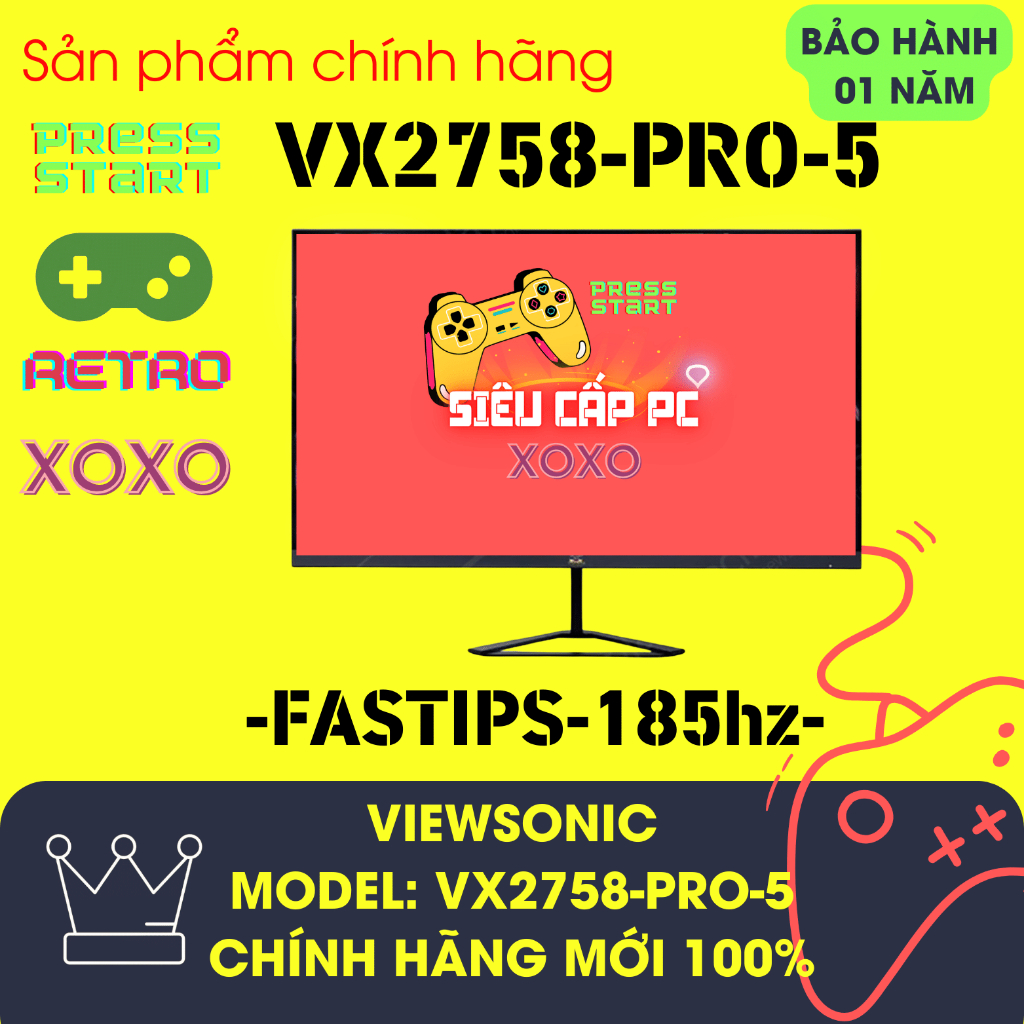 Màn hình ViewSonic VX2758 27 inch 2K (27''/FastIPS/2K/185Hz/1ms/FreeSync) Hàng chính hãng mới ...