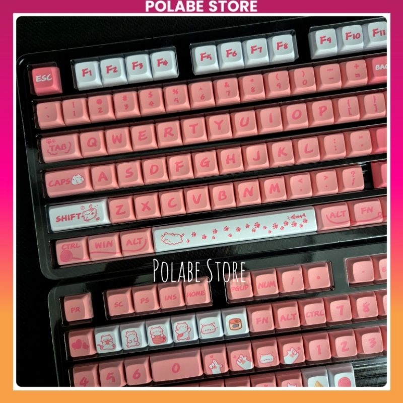Keycap XDA Pink Cat XDA Profile chất liệu PBT dyesub dùng trên nhiều ...