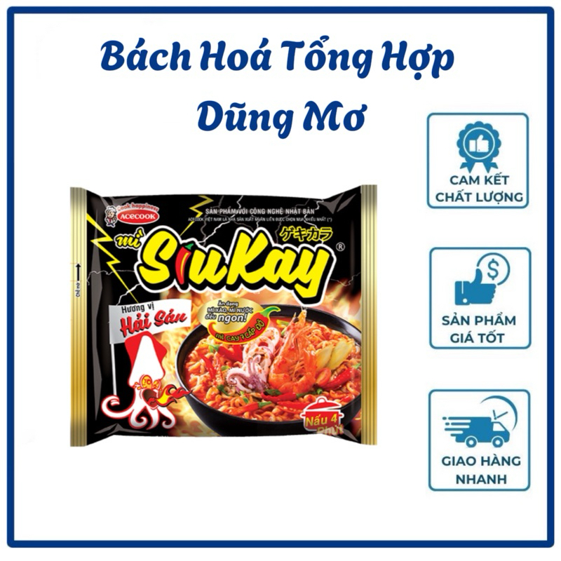 Mì Siukay vị hải sản 1 gói và 3 gói Mì Siu Kay 128g | Bách Hoá Tổng Hợp ...