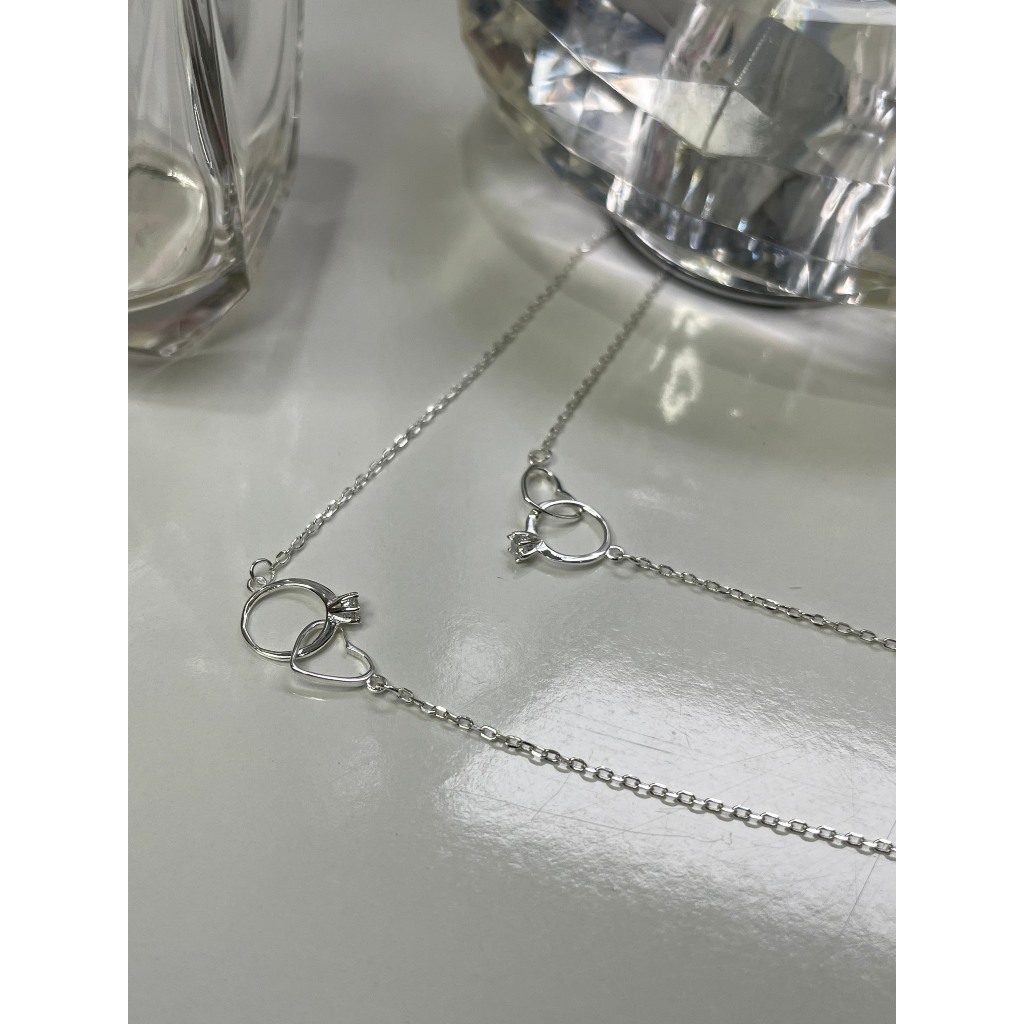 Dây chuyền bạc trái tim lồng nhẫn độc đáo Lady Silver, vòng cổ bạc thật ...